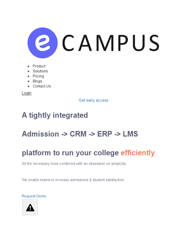 Ecampus App | PDF | Customer Relationship Management | Computing