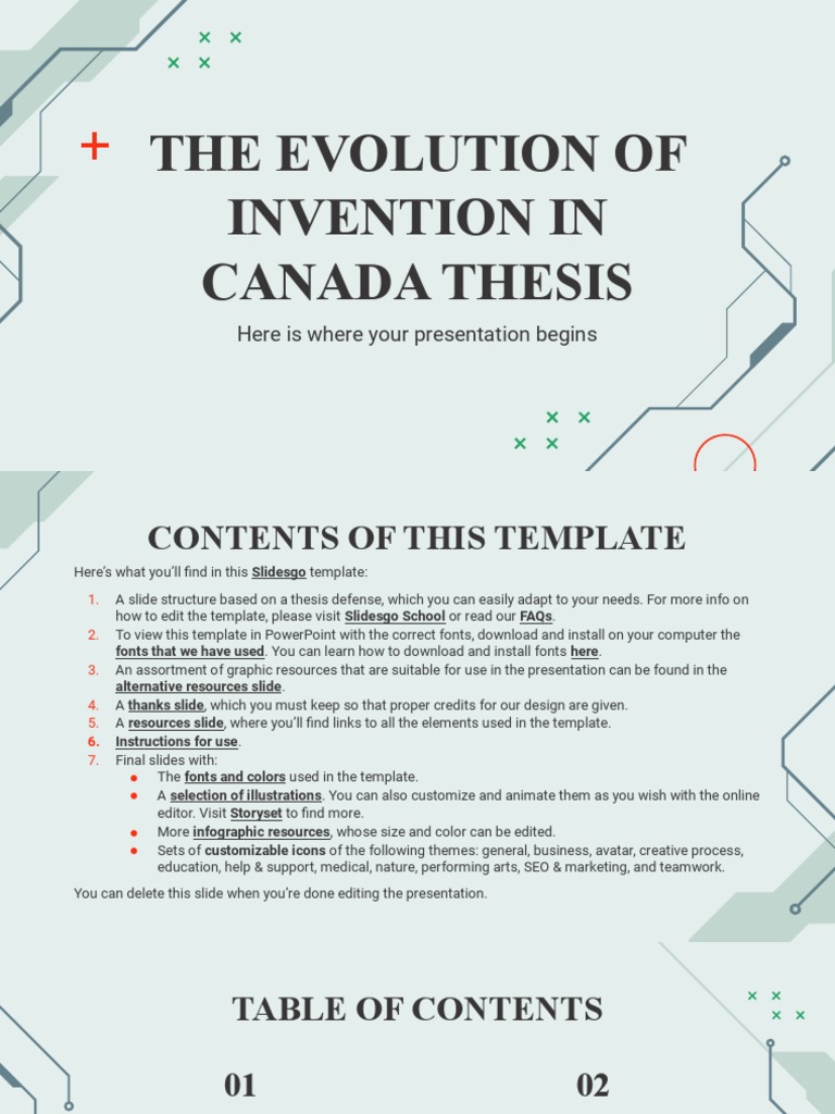 The Evolution of Invention in Canada Thesis by Slidesgo | PDF | Planets ...