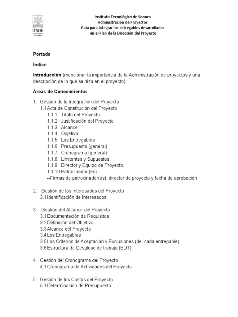Guía para Integrar Los Entregables Del Proyecto | PDF