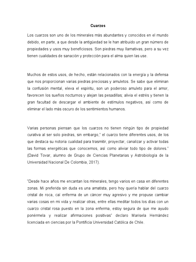 Ensayo Cuarzos | PDF