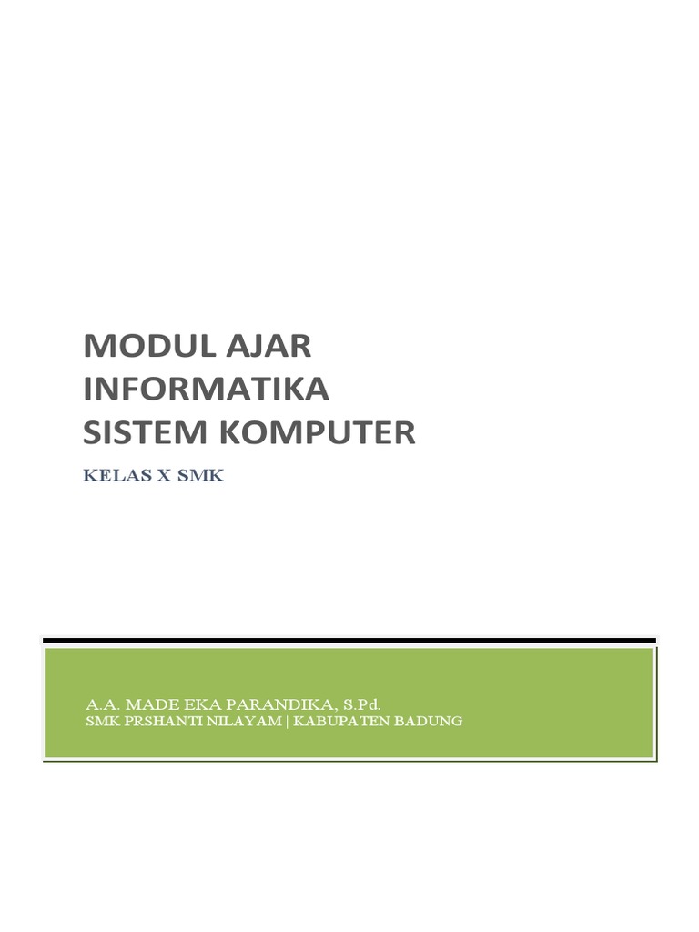 Modul Ajar Informatika 2 - Sistem Komputer | PDF