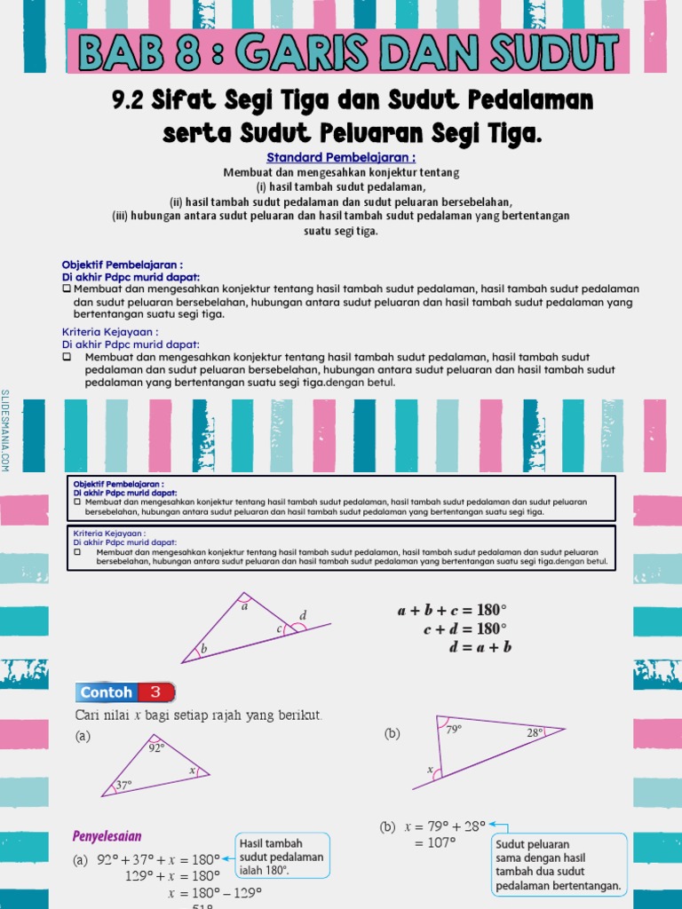 Poligon Asas (Sifat Sisi Tiga, Sudut Pedalaman Dan Peluaran Sisi Tiga ...
