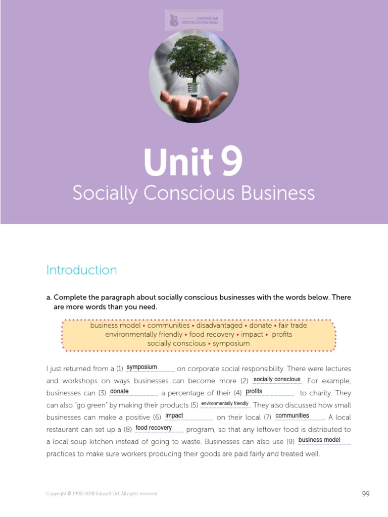 Workbook Unit 9 | PDF