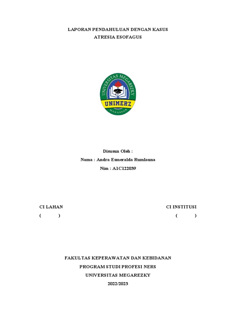 Gejala dan Penanganan Atresia Esofagus | PDF
