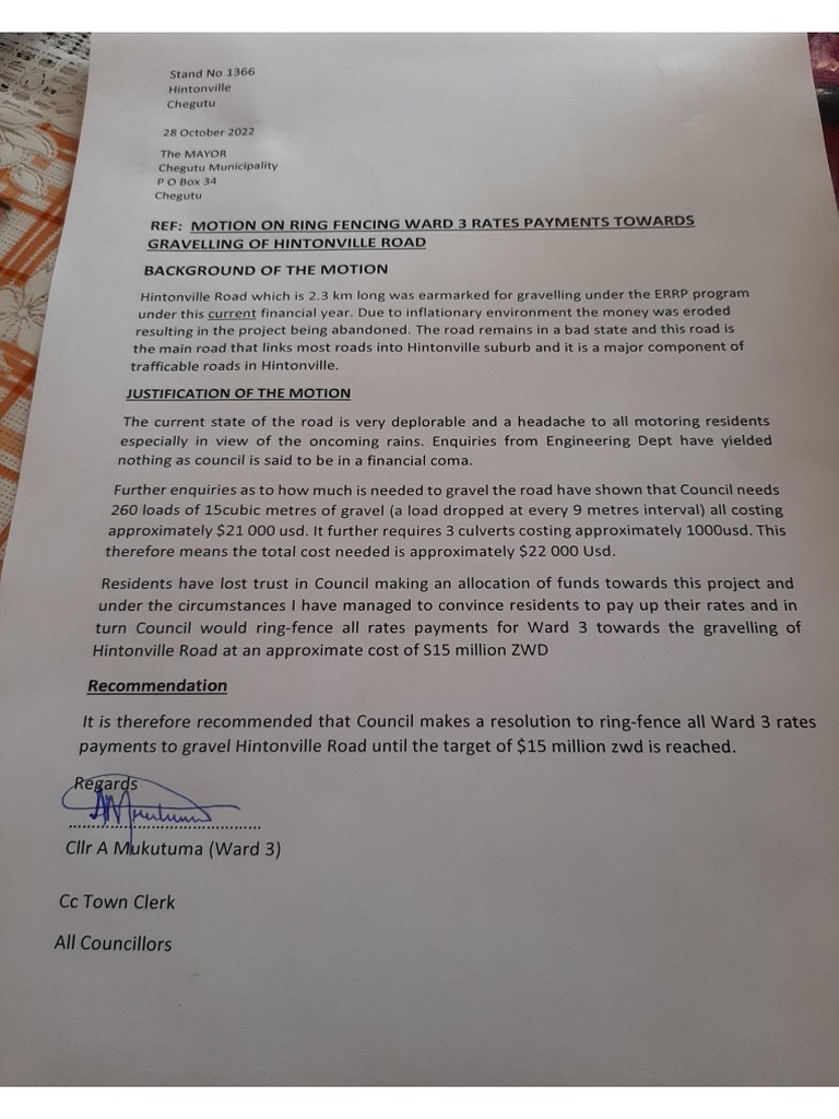 PDF Hintonville Road Motion HDHFD | PDF