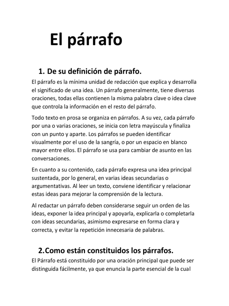 Definición y Tipos de Párrafos | PDF