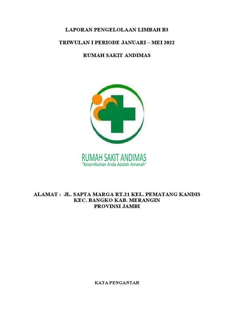 Laporan Limbah B3 RS Andimas 2022 | PDF