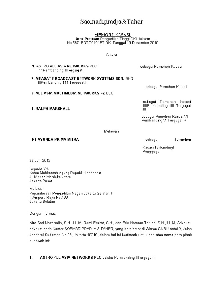 Memori Kasasi 1100.SNT | PDF