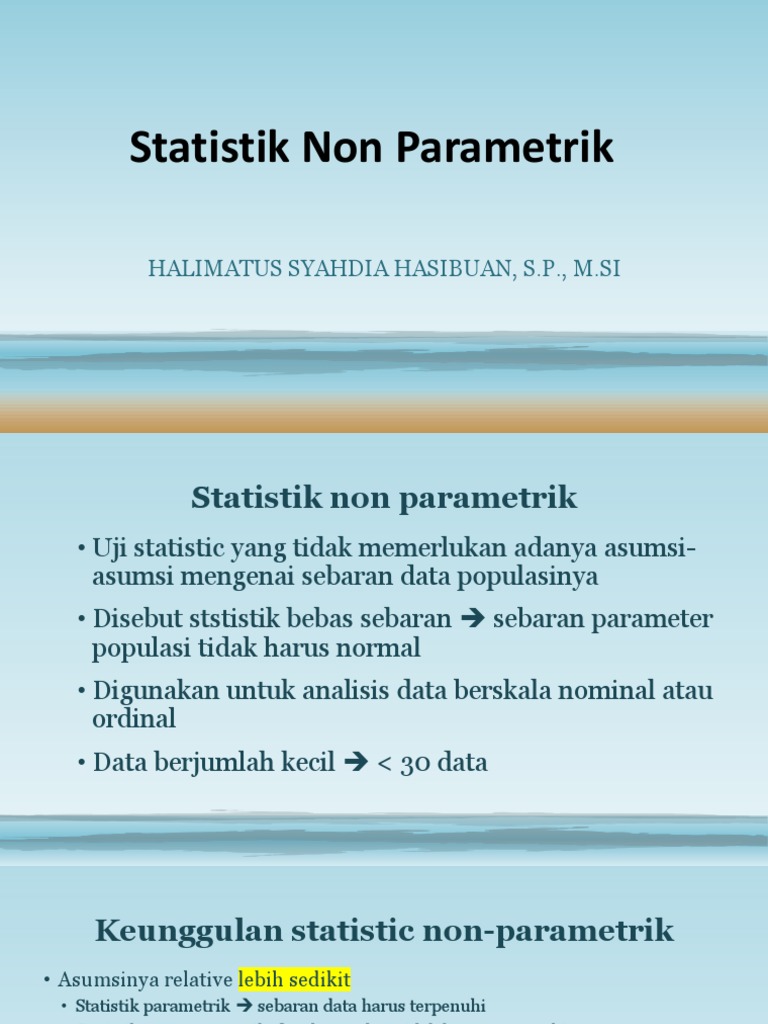 Panduan Uji Statistik Non-Parametrik | PDF