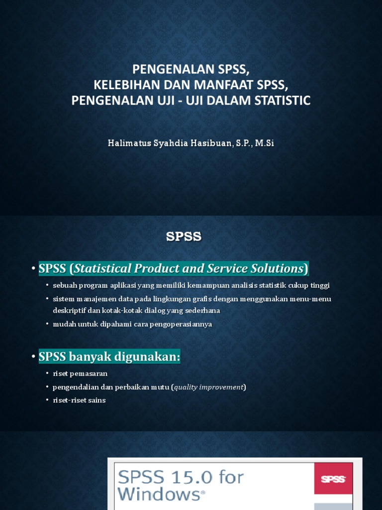 Pengenalan SPSS, Kelebihan Dan Manfaat SPSS | PDF