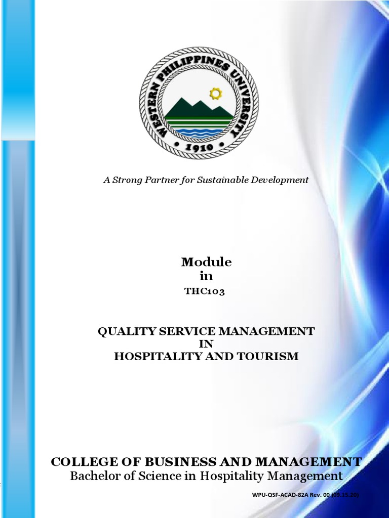 Module 1 Quality Service Management in Tourism and Hospitality | PDF | Business | Art