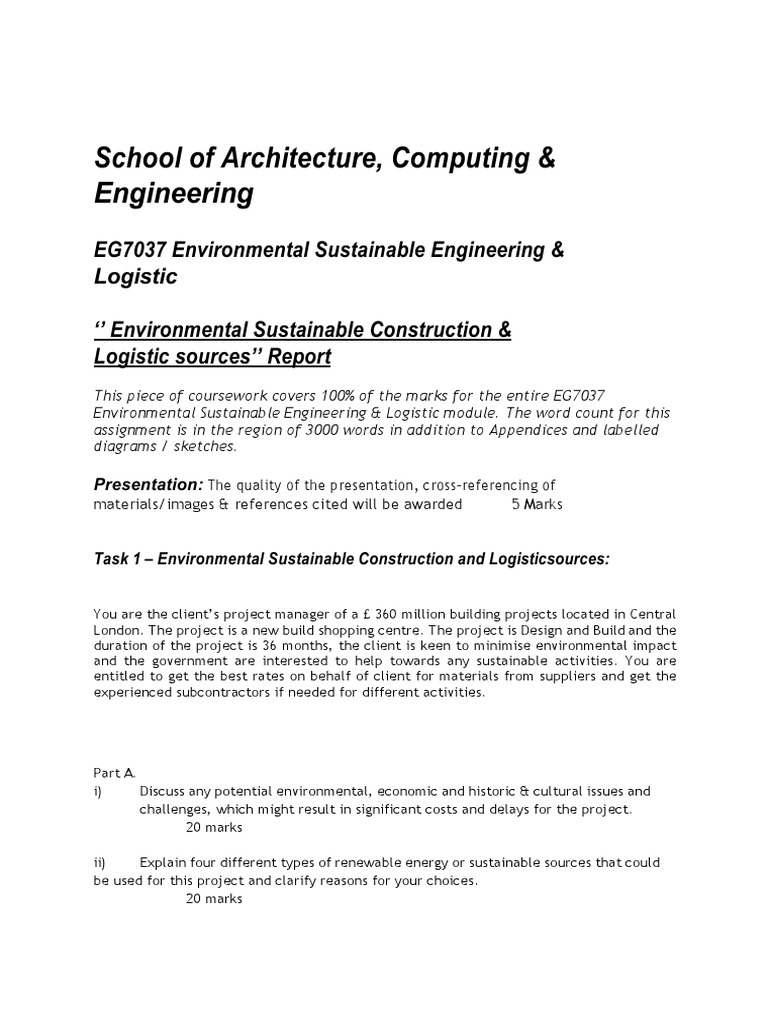 Final Assignment | PDF | Sustainability | Supply Chain
