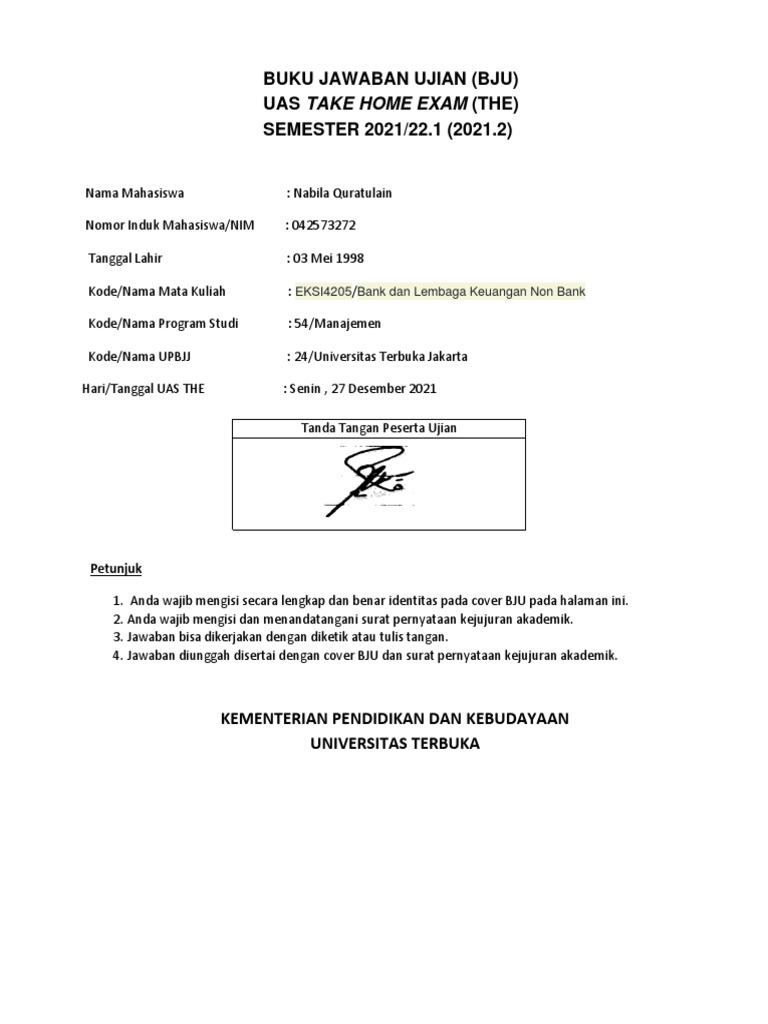Eksi4205-Bank Dan Lembaga Keuangan Non Bank | PDF