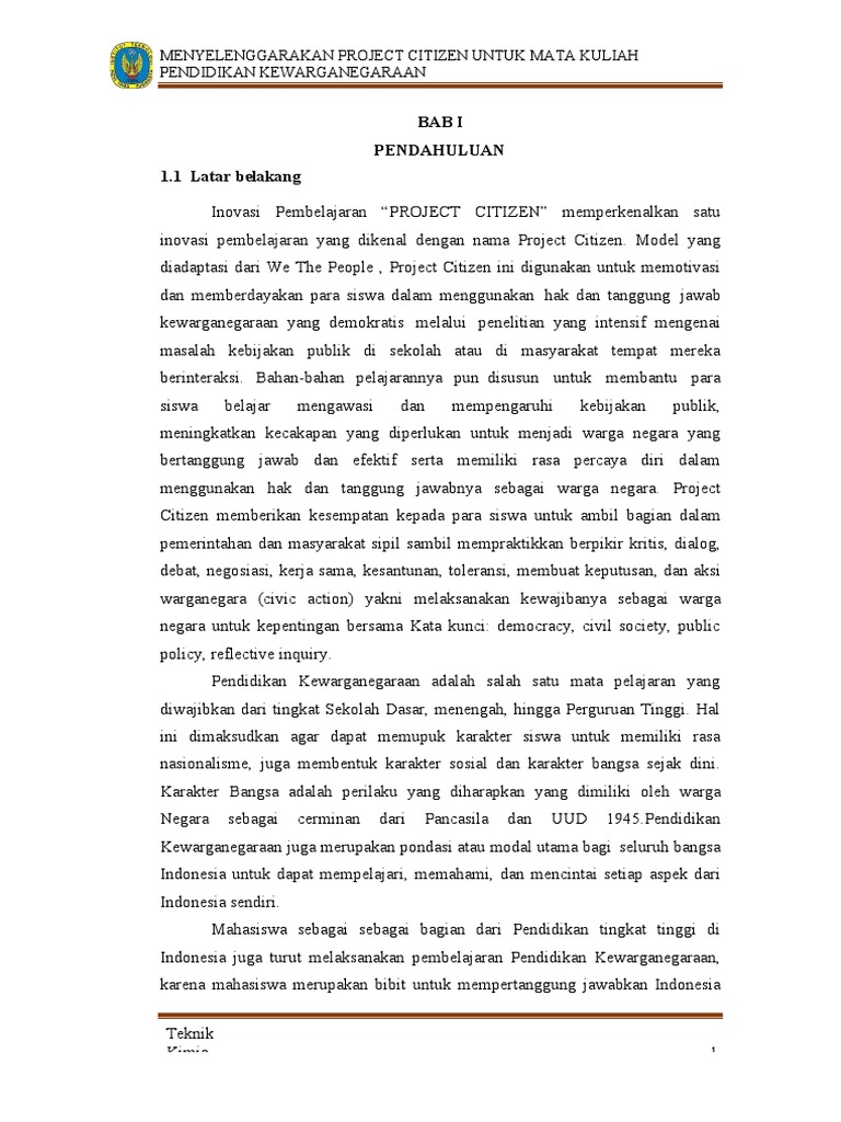 Makalah Project Citizen | PDF