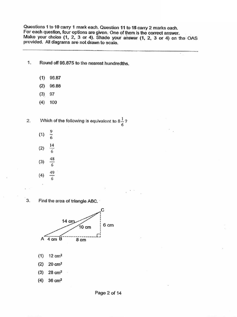 P5 Maths SA2 2016 Raffles Girls | PDF
