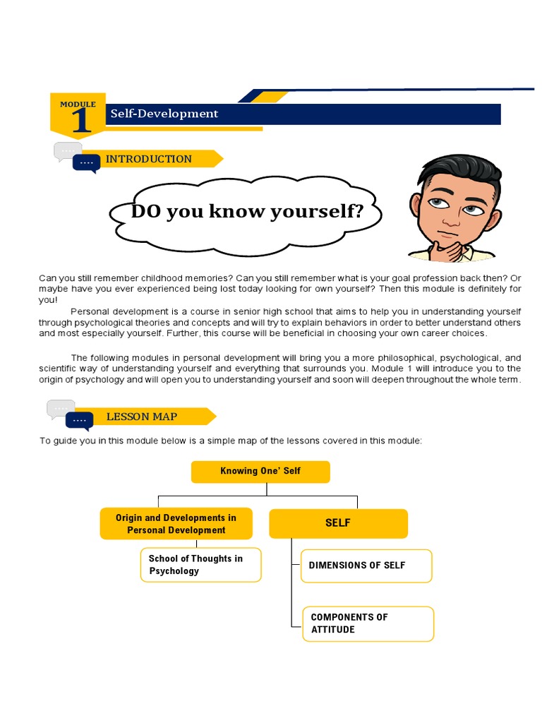 Module 1 - Personal Development | Download Free PDF | Attitude (Psychology) | Experience