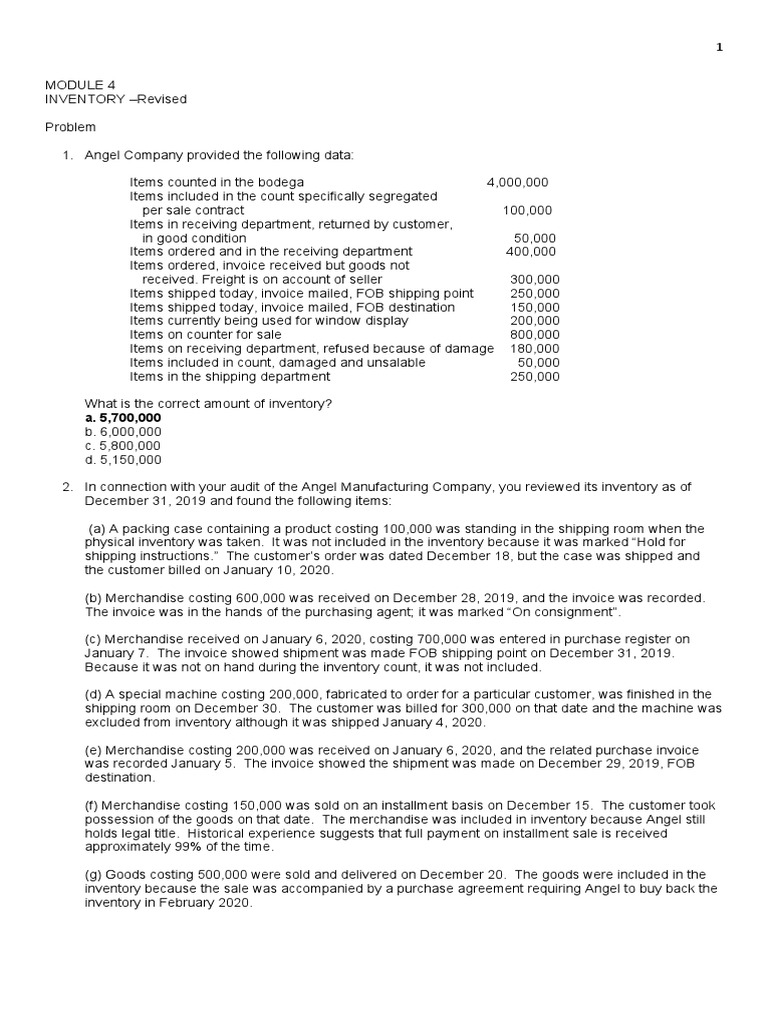 Module 4 Inventory | PDF