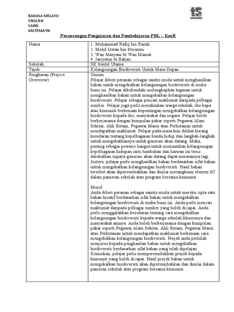 Perancangan PDP PBL-KMR - B2 | PDF