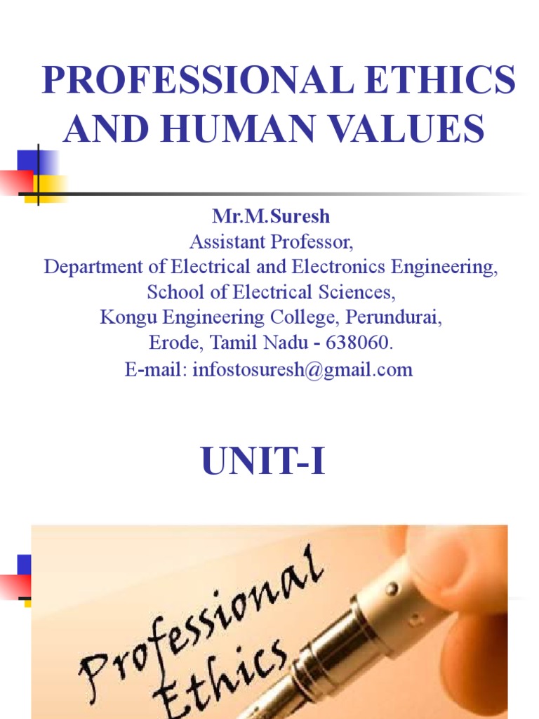 UNIT I PPT | PDF | Integrity | Morality