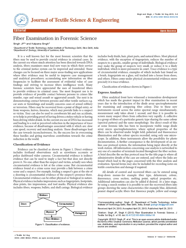 Fiber Examination in Forensic Science 2165 8064.1000e116 | PDF ...