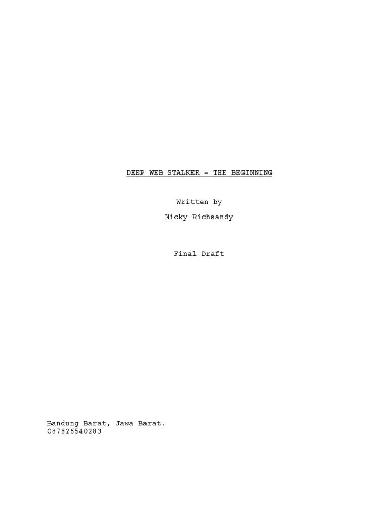 Script Deep Web Stalker - The Beginning | PDF