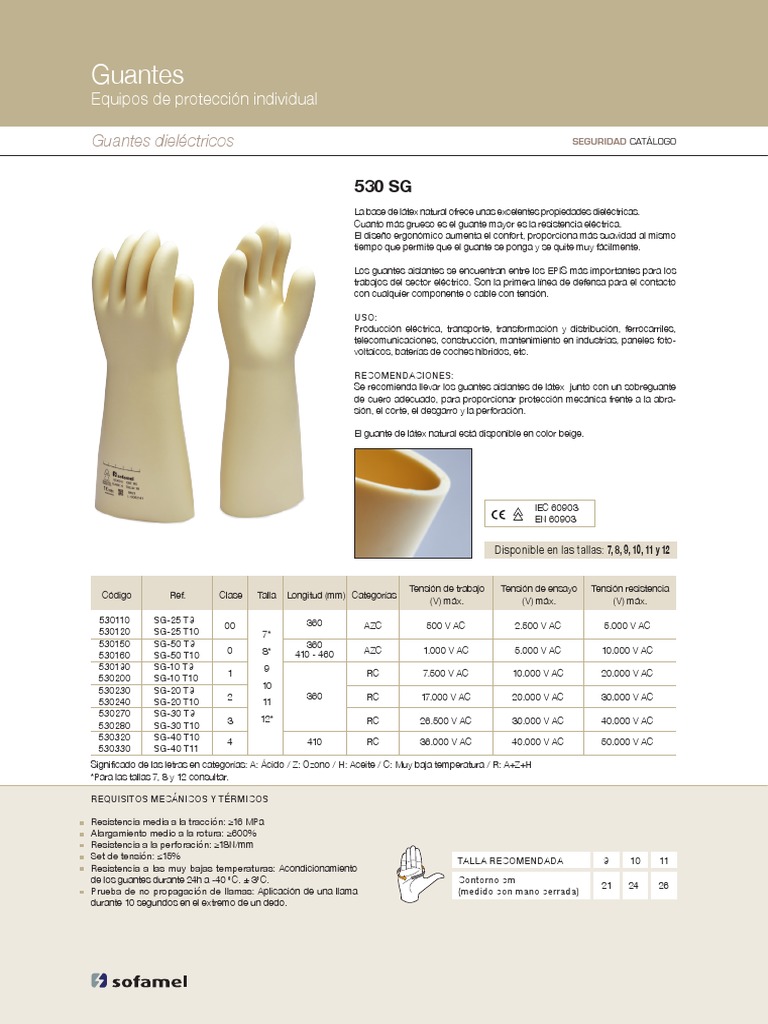 Ficha Tecnica Guantes Sofamel | PDF