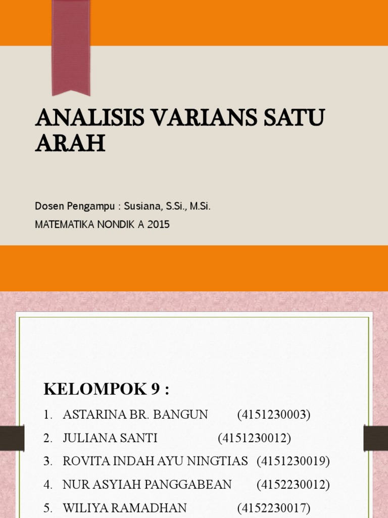 Analisis Varians Satu Arah | PDF