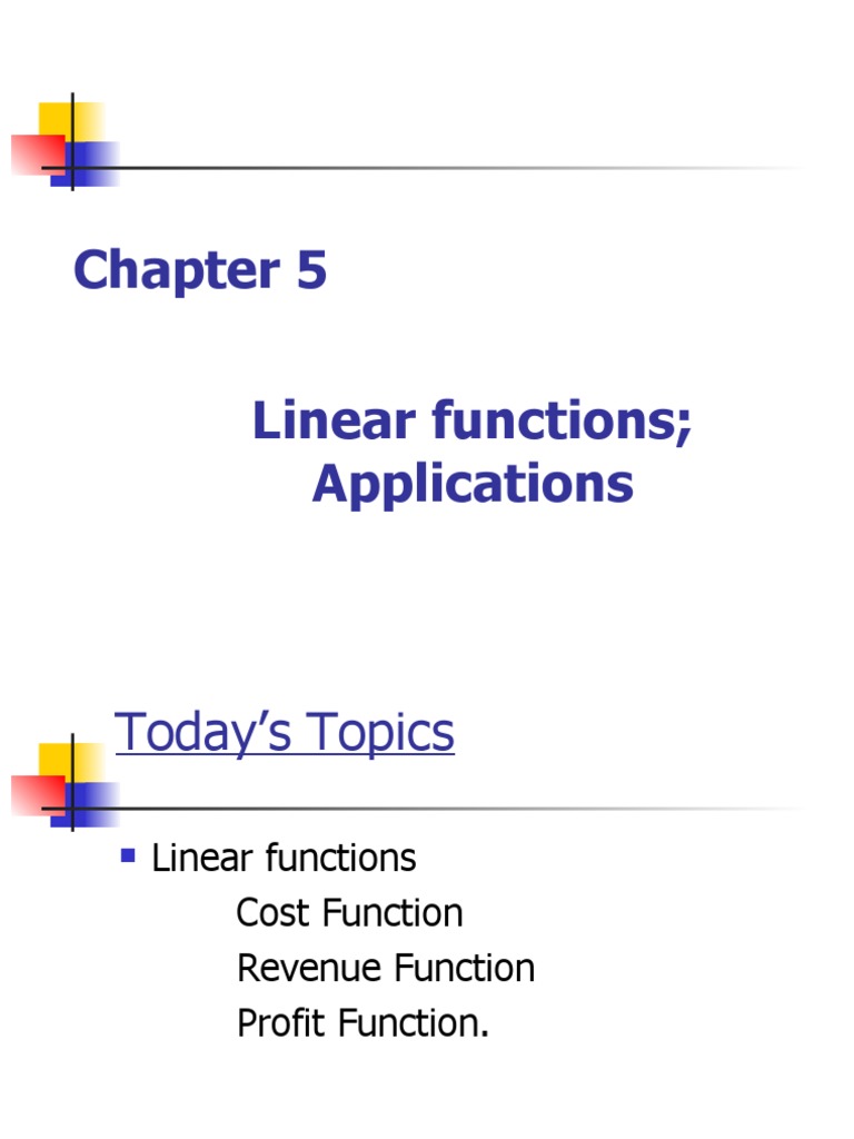 Chapter 5 Linear Functions Application | PDF | Function (Mathematics ... Chapter 5 Linear Functions Application | PDF | Function (Mathematics ...