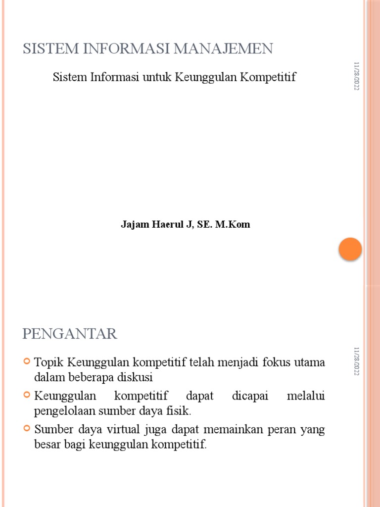 SIM (Sistem Informasi Untuk Keunggulan Kompetitif) | PDF