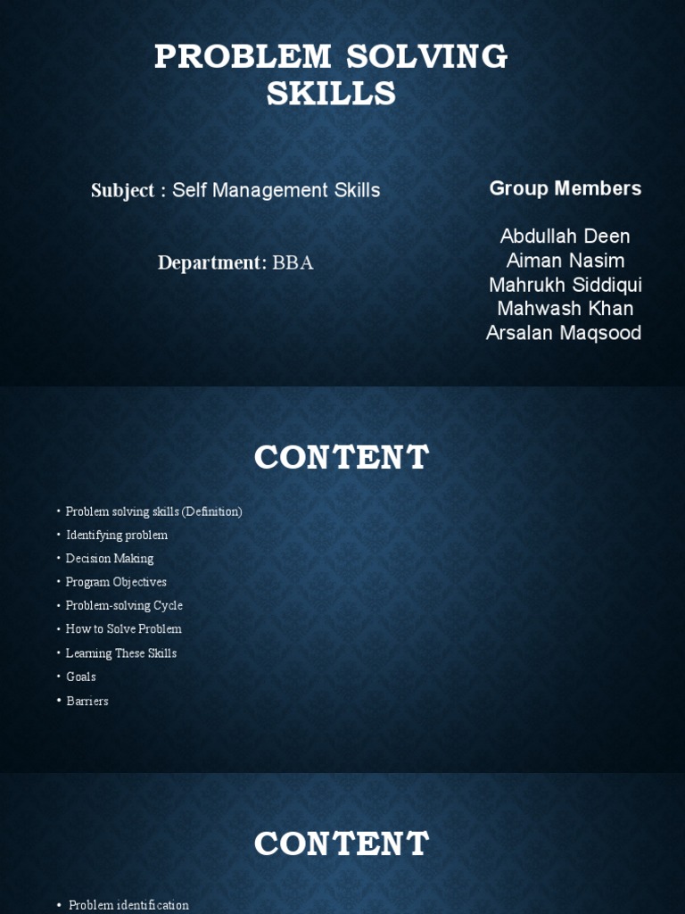 Problem Solving Skill | PDF
