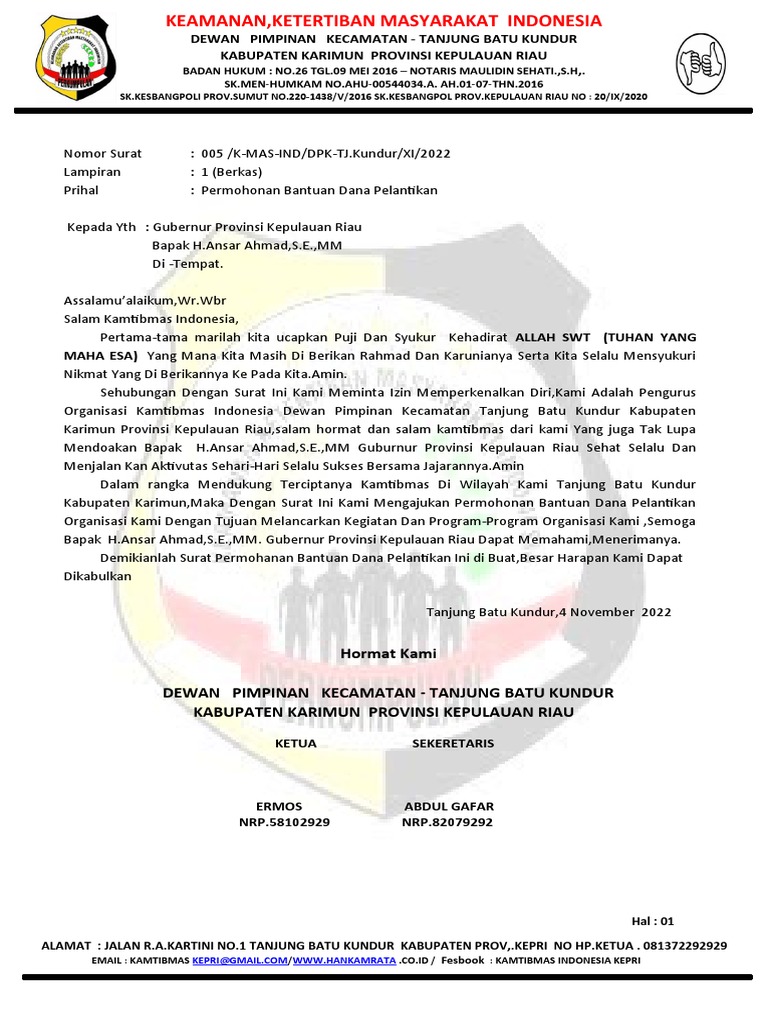 Kop Surat Tanjung Batu | PDF