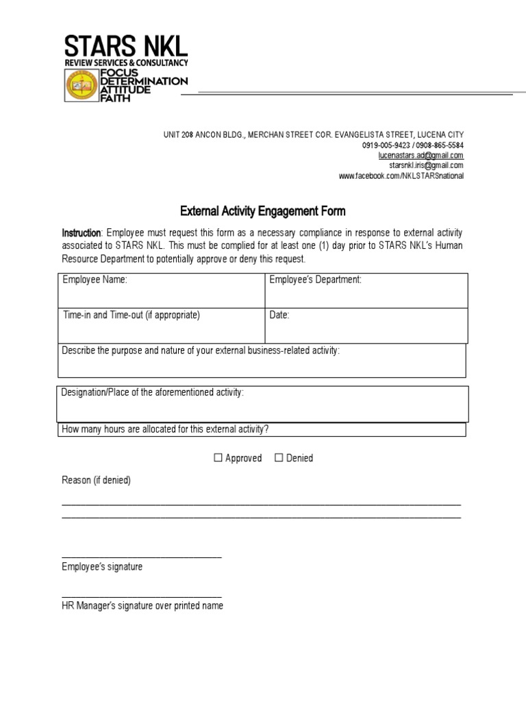 External Activity Engagement Form | PDF