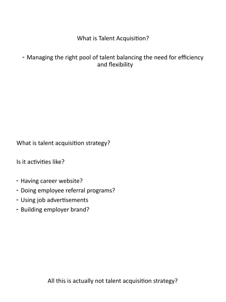 Talent Acquisition | PDF
