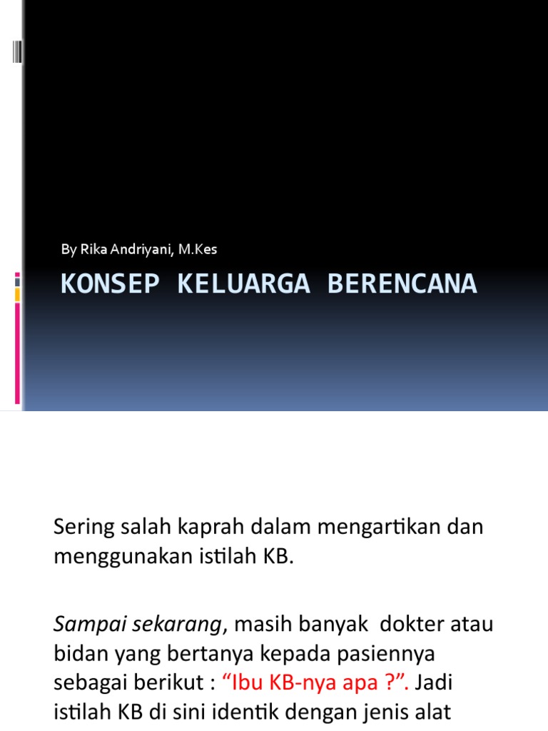 Konsep Keluarga Berencana | PDF