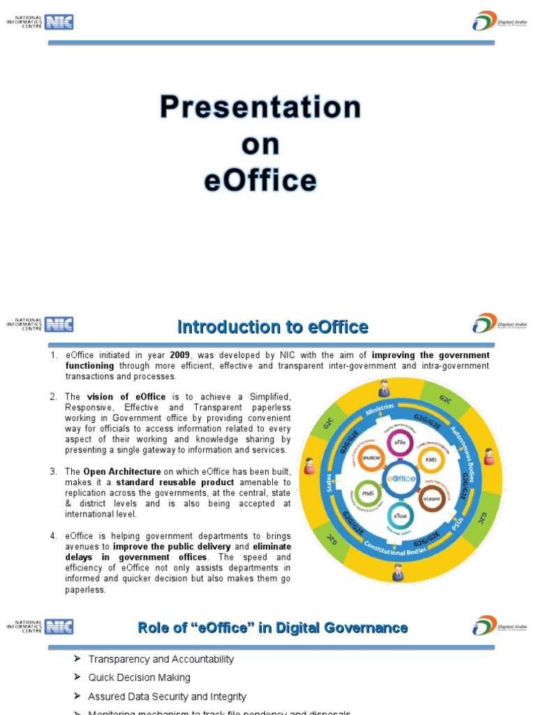 4 Eoffice Presentation Jammu Conference | PDF | Workflow | System