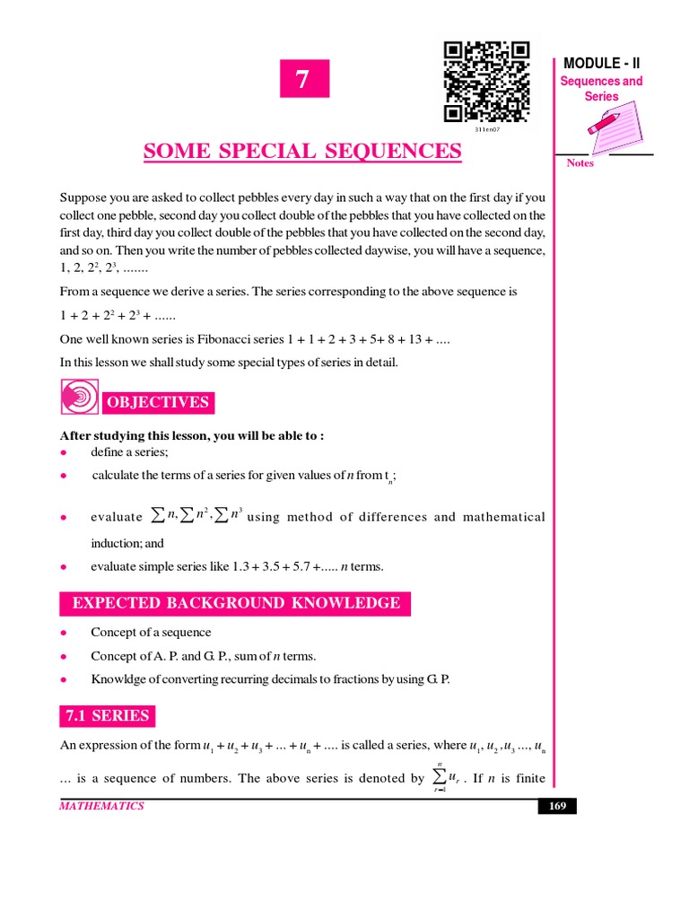 311 Maths Eng Lesson7 | PDF | Sequence | Numbers