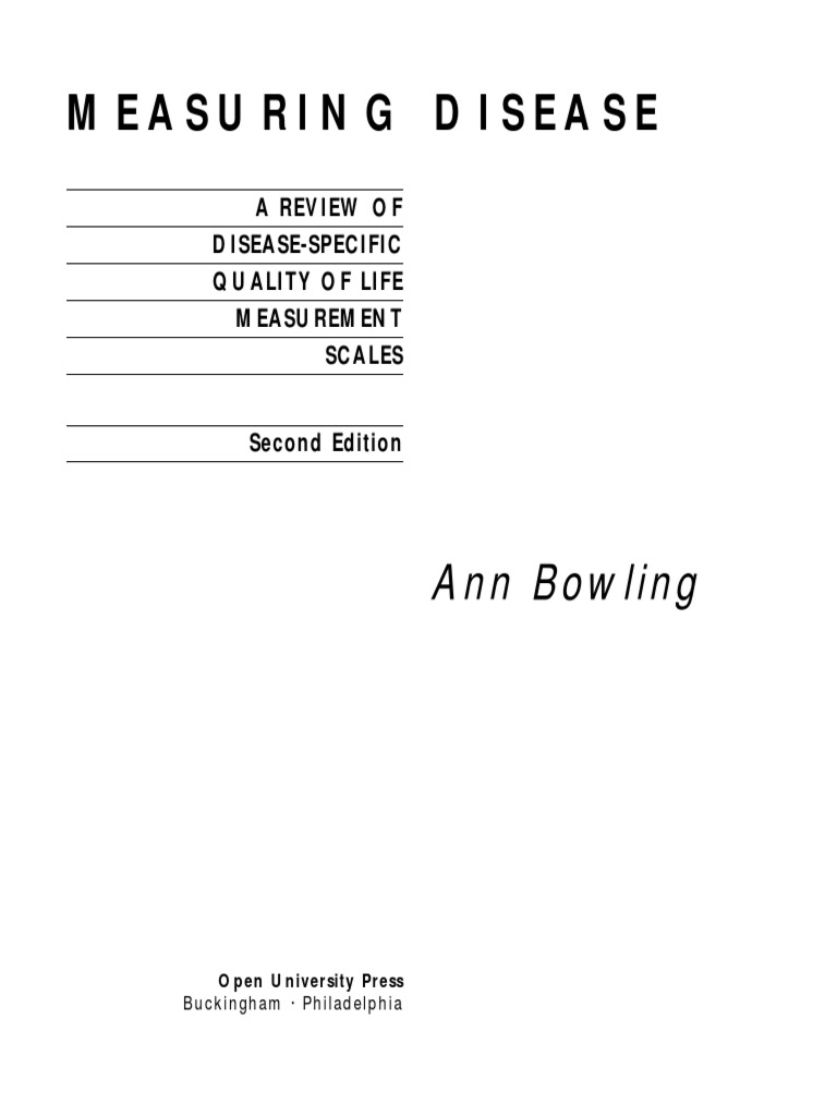 Measuring Disease: Ann Bowling | PDF | Quality Of Life | Chronic ...