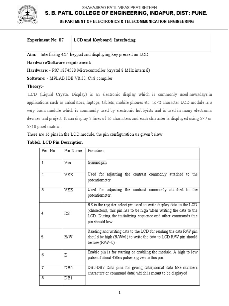 Microcontroller LAB Manual 20-21 | PDF Microcontroller LAB Manual 20-21 | PDF