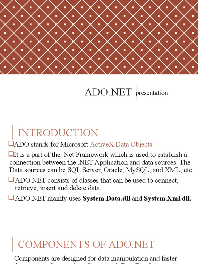 An Introduction to ADO.NET: Connecting .NET Applications to Data | PDF ...
