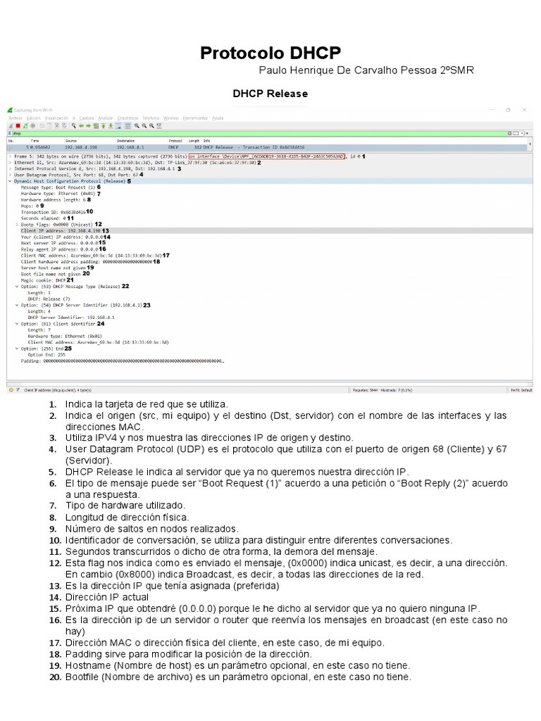Protocolo DHCP: Funciones y Mensajes | PDF | Dirección IP | Protocolos ...