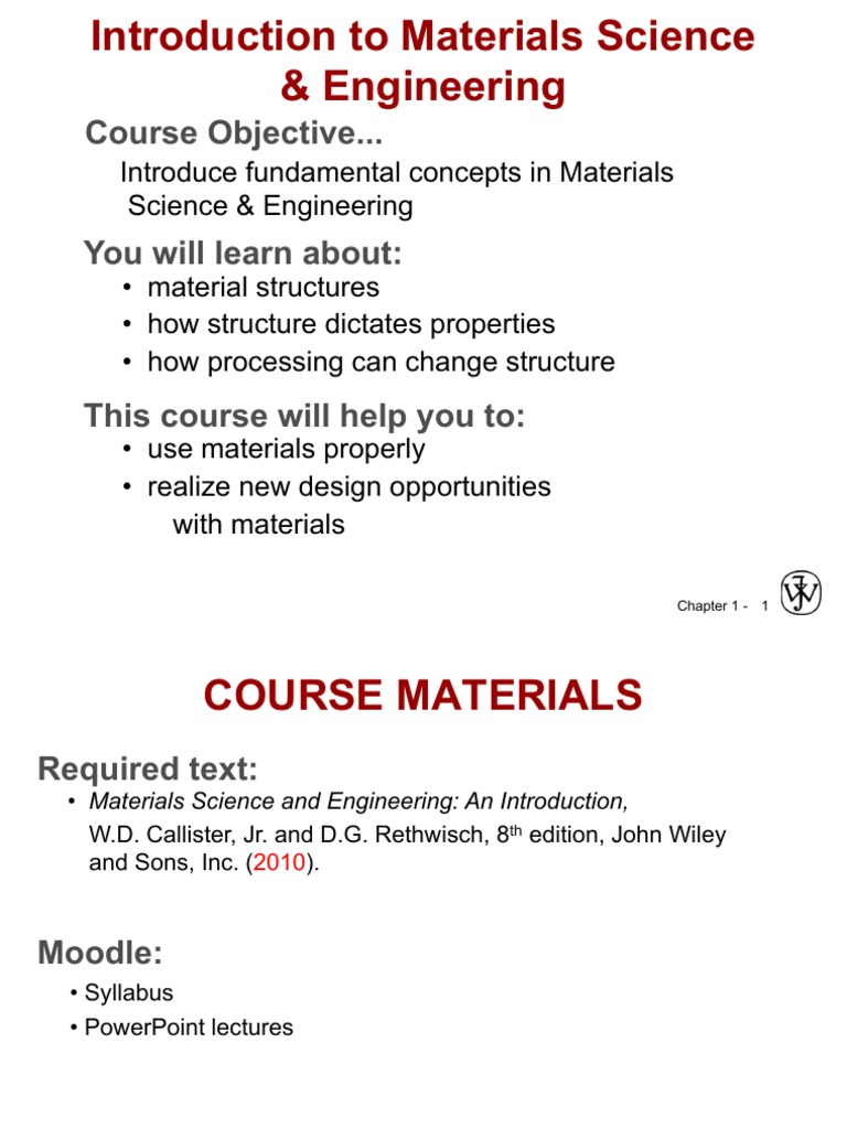 Intro to Materials Science Course Syllabus | PDF | Materials Science ...