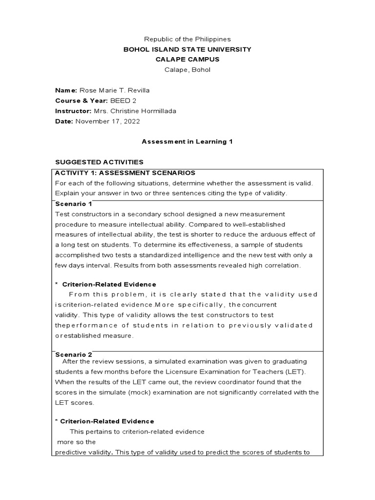 Assessment Activity | PDF