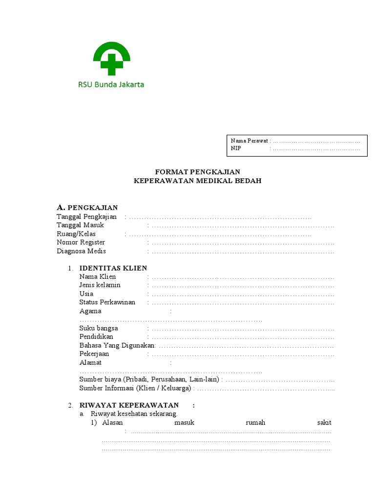 Format Pengkajian KMB | PDF