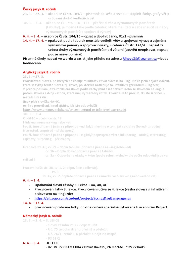 8r-200406-Ucivo Pro 8 Rocnik - Aktualizace 6 Dubna | PDF