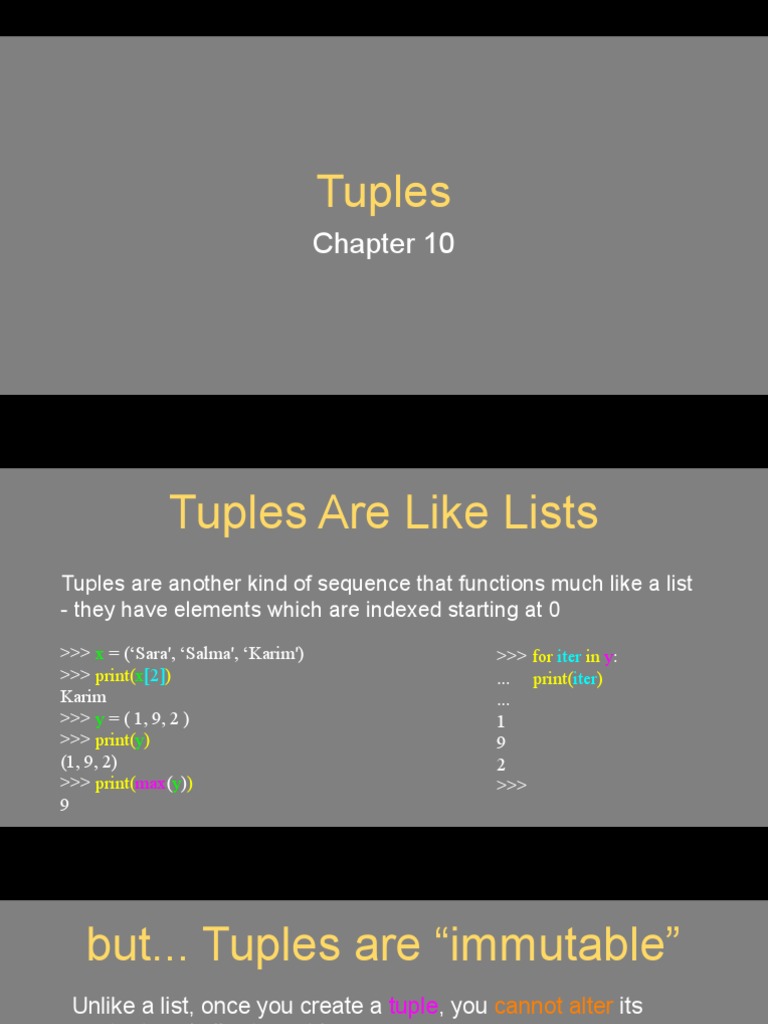 Pythonlearn 10 Tuples | PDF