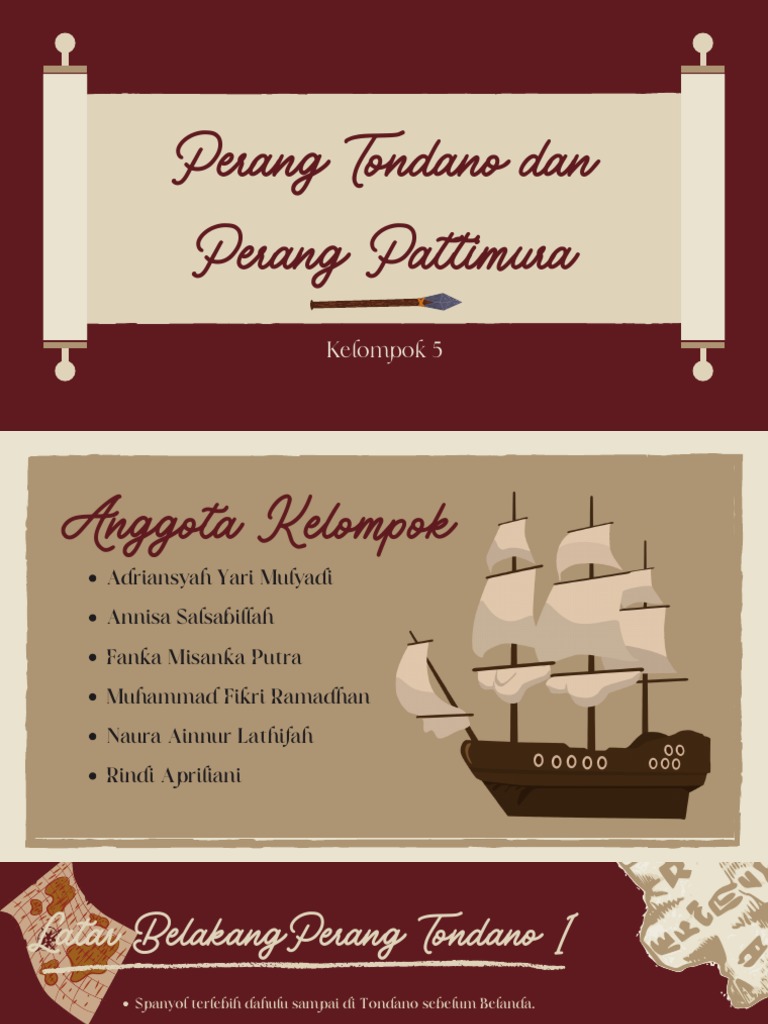Perang Tondano Dan Perang Pattimura - Kelompok 5 | PDF