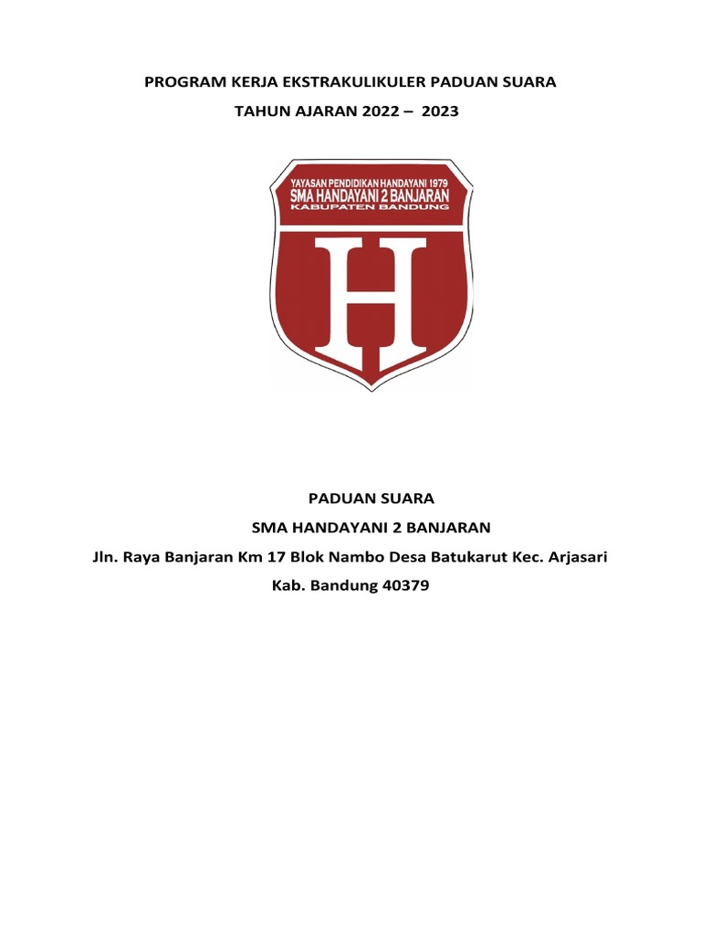 Program Kerja Ekstrakulikuler Paduan Suara | PDF Program Kerja Ekstrakulikuler Paduan Suara | PDF