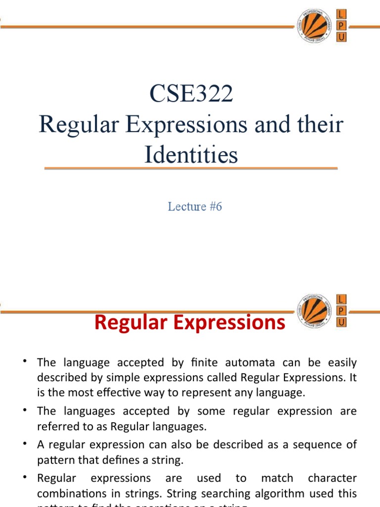 Lecture 7 | PDF | Regular Expression | String (Computer Science)