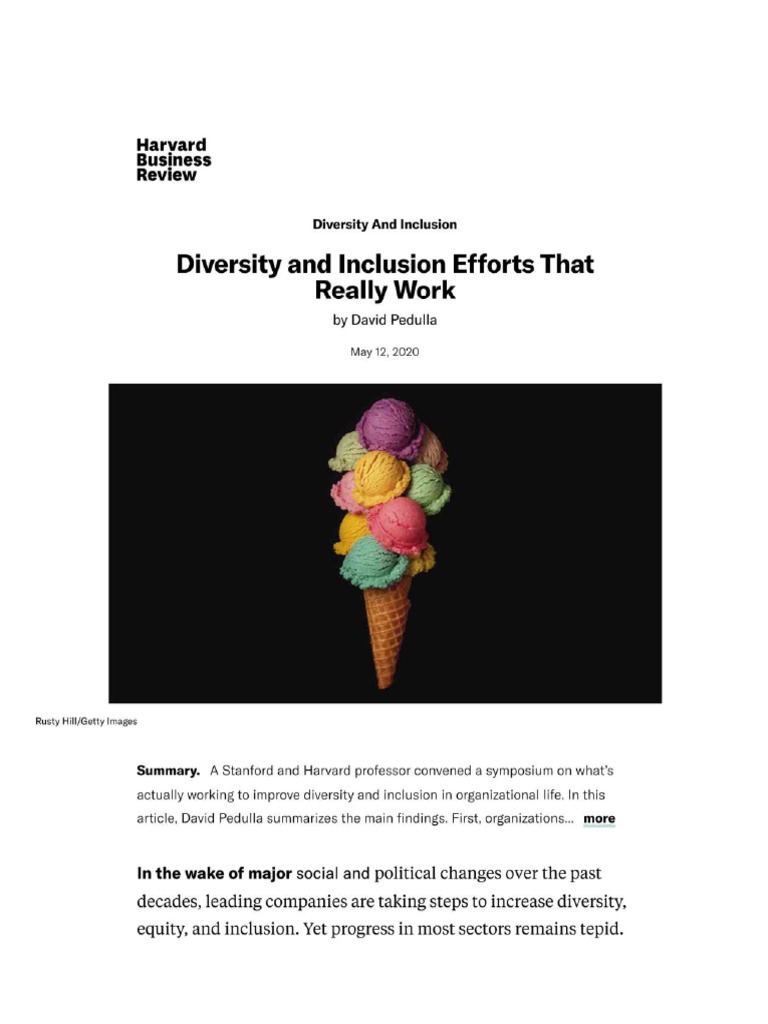 Diversity and Inclusion Efforts That Really Work | PDF