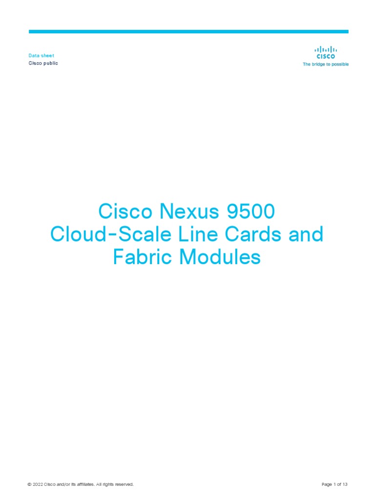 Cisco Nexus 9500 Cloud-Scale Line Cards and Fabric Modules Data Sheet | PDF | I Pv6 ...